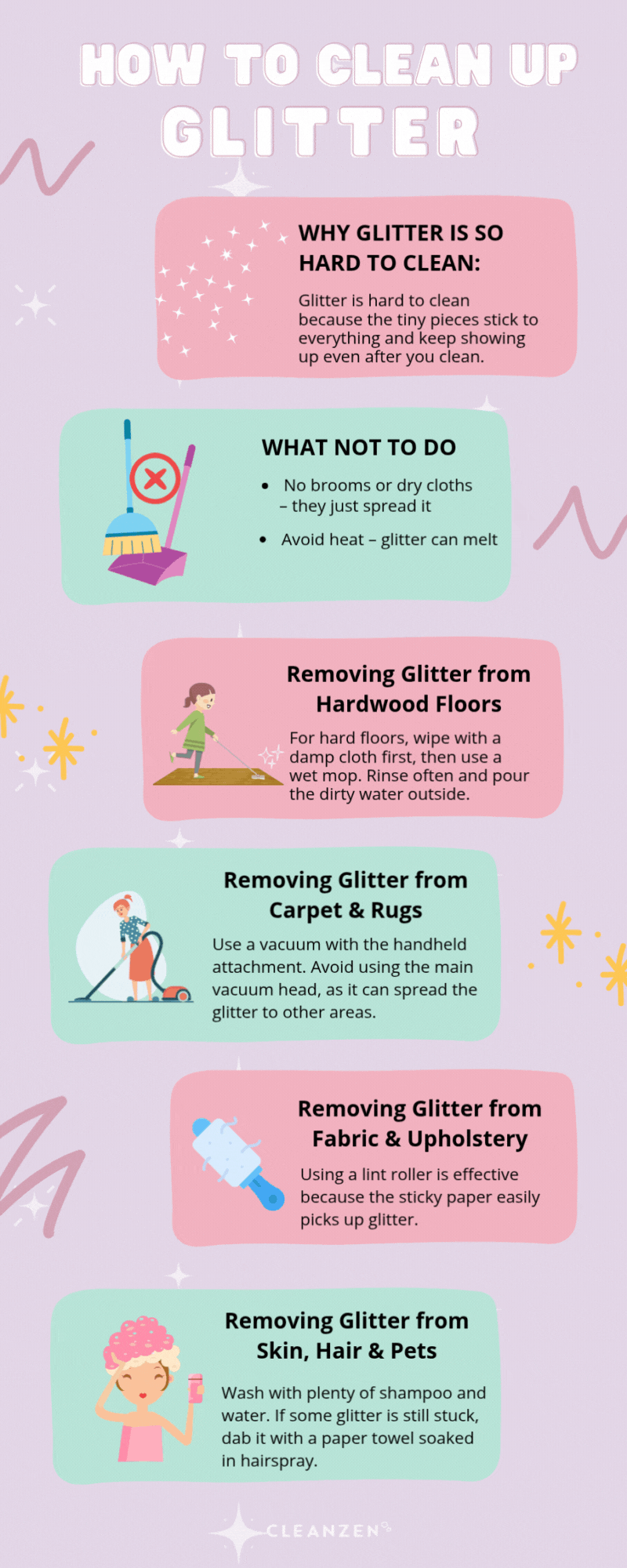 How to Clean Up Glitter - Cleanzen