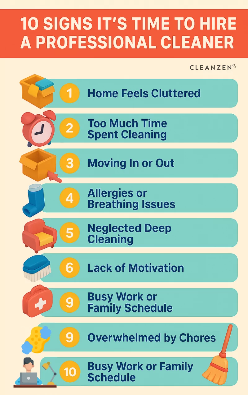 10 Signs It’s Time to Hire a Professional Cleaner - Cleanzen