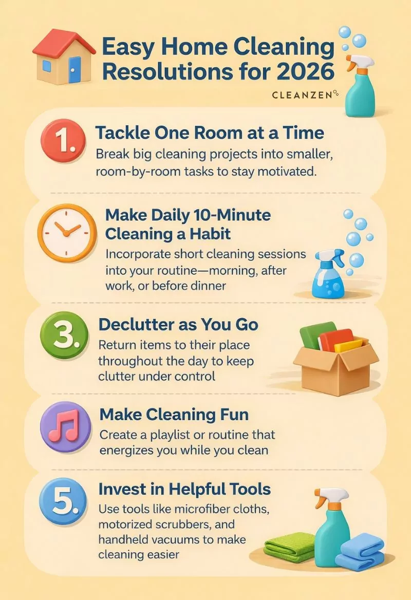 Easy Home Cleaning Resolutions For 2026 - Cleanzen